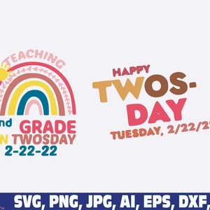 Twosday Svg Png Teaching on a Tuesday Svg Png Happy Twosday - Etsy