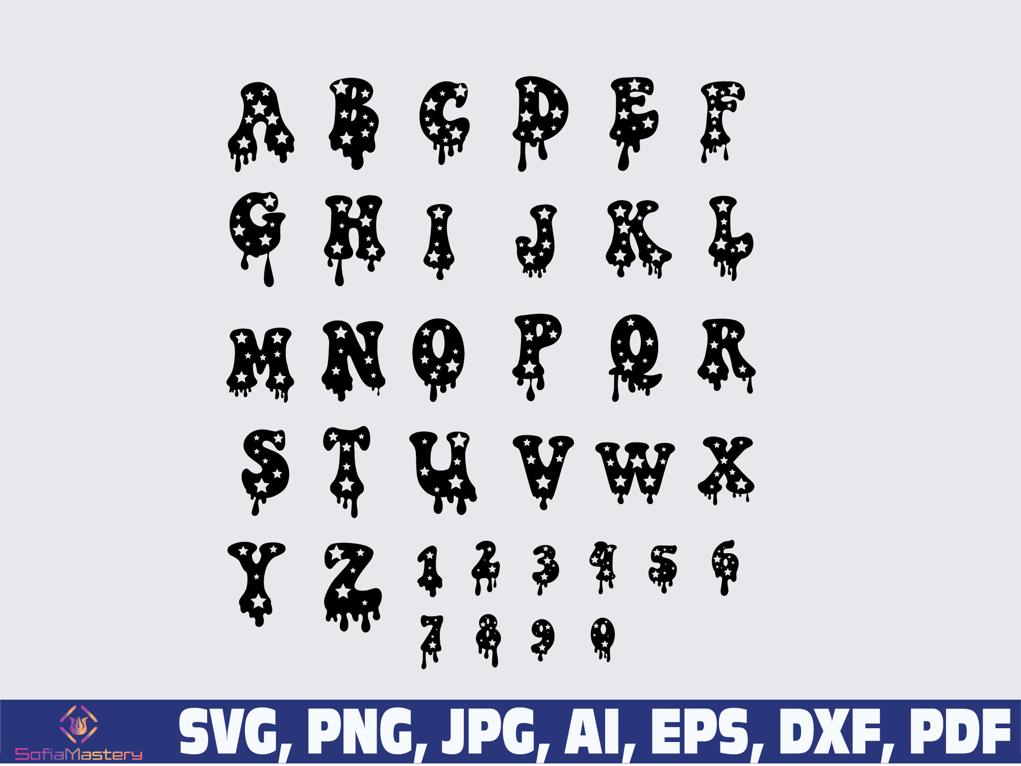 Dripping font svg dripping svg dripping letters alphabet svg | Etsy