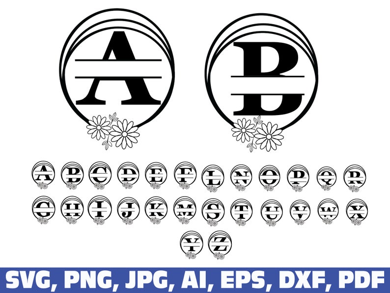 Keychain Svg Monogram Svg Split Monogram Svg Split Monogram - Etsy