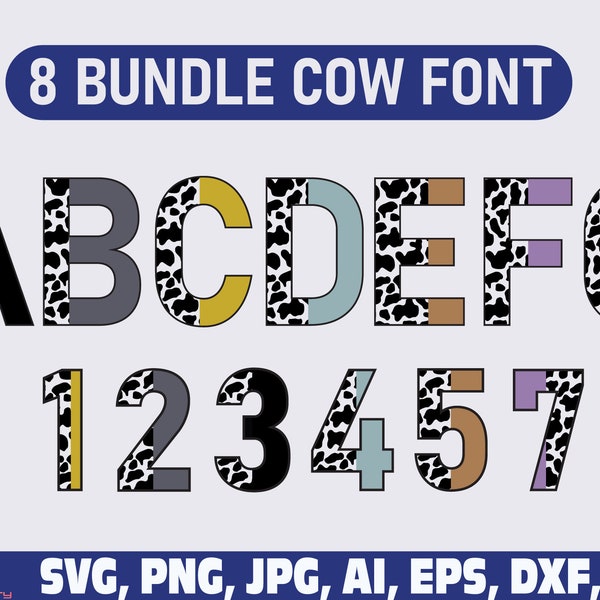 Cow Print Font - Etsy