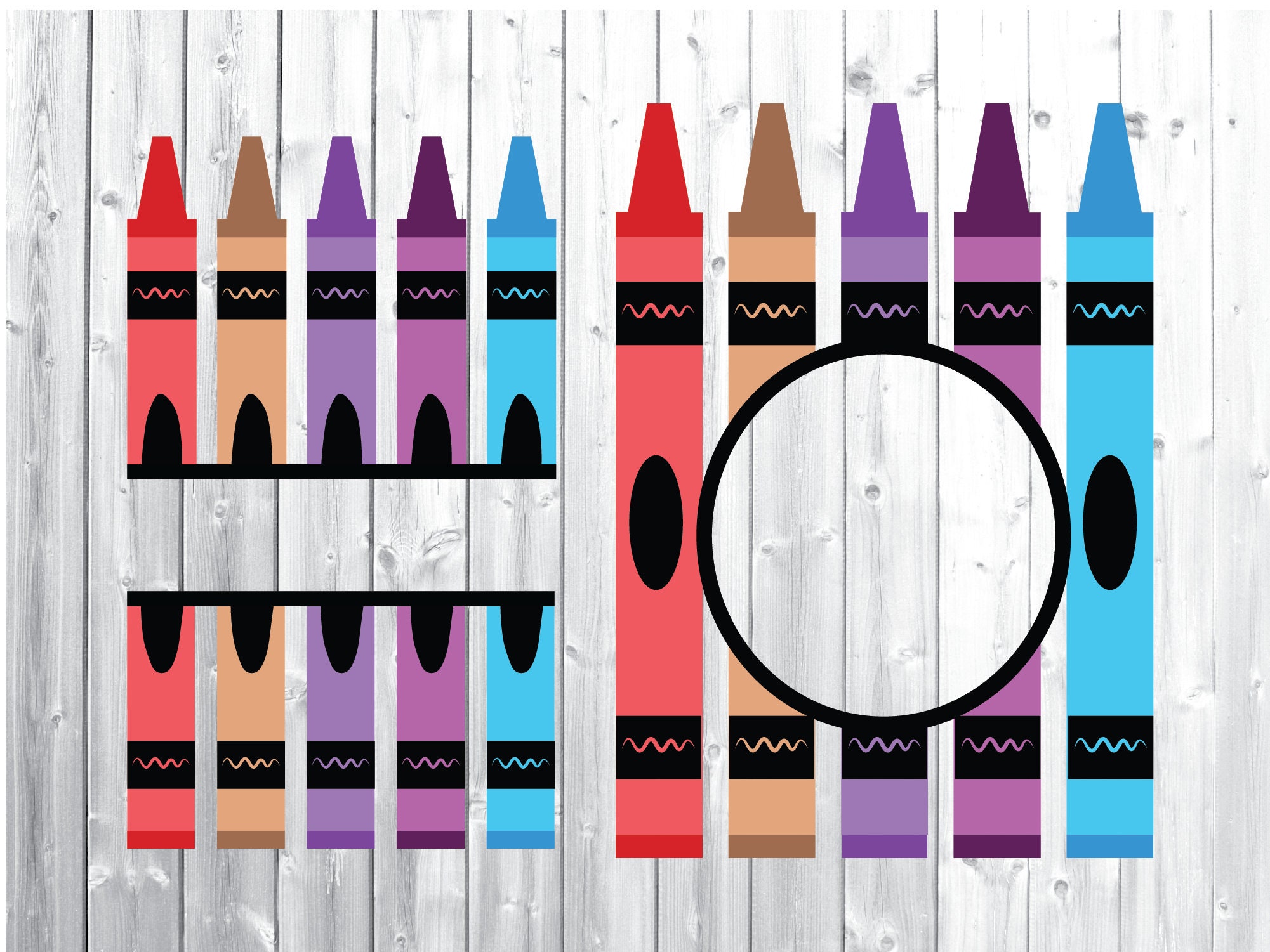 Crayon Split Monogram Svg crayon svg teacher svg school | Etsy