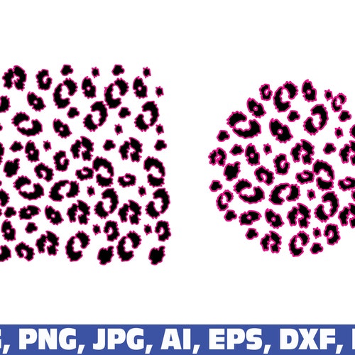 Fuzzy Leopard Print With Offset Svg Png Dxf Cheetah Svg - Etsy