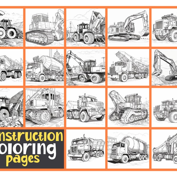 Construction Coloring - Etsy
