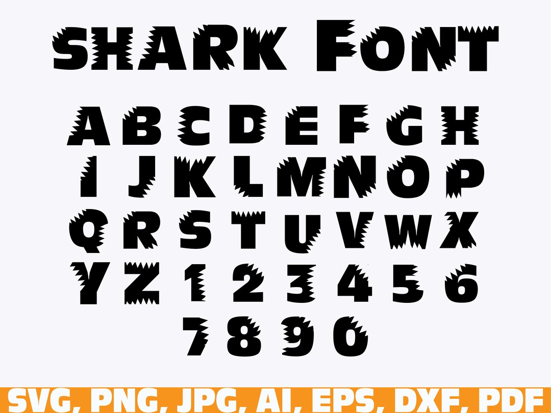 Sharks Svg Shark Alphabet Letters Font Svg Png Shark Bundle - Etsy UK