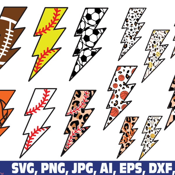 Softball Lightning Bolt Svg - Etsy