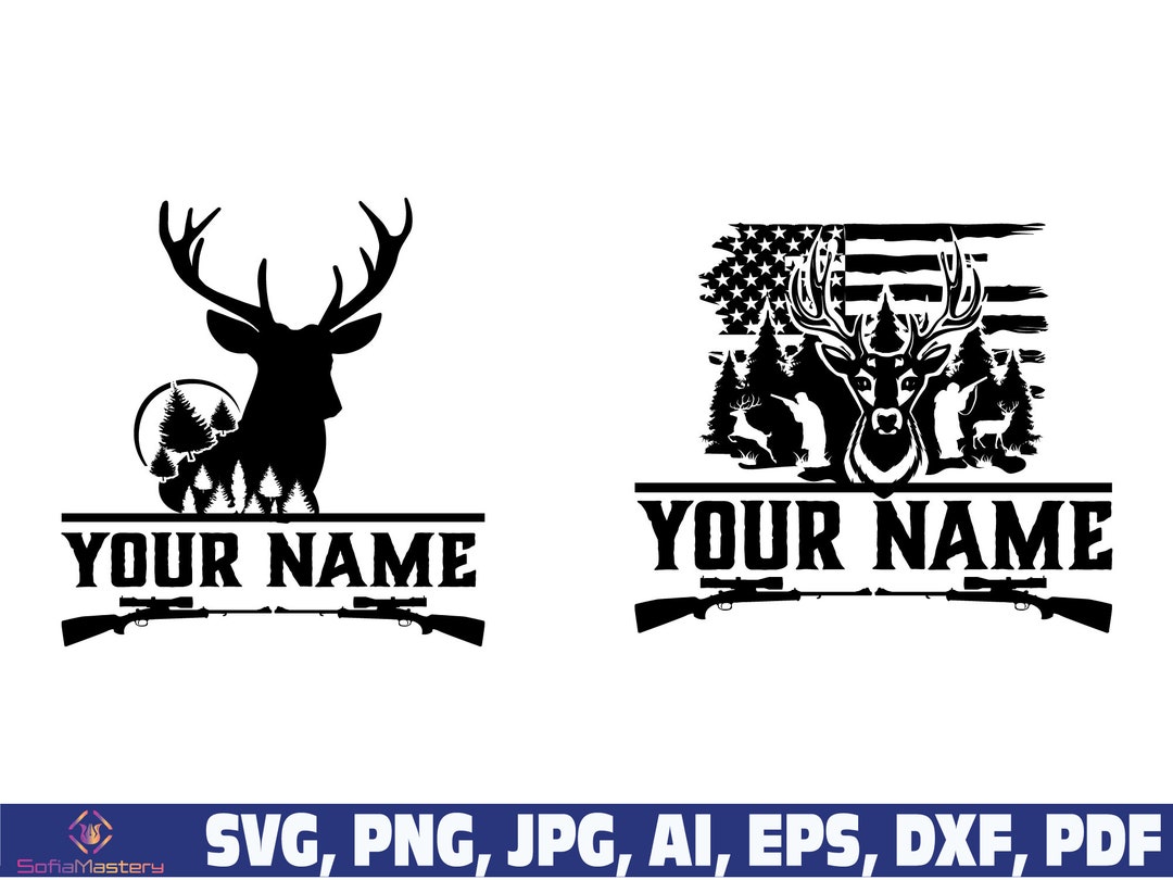 Deer Hunting Name Frame Sign SVG Png Dxf Hunter Svg Hunting - Etsy