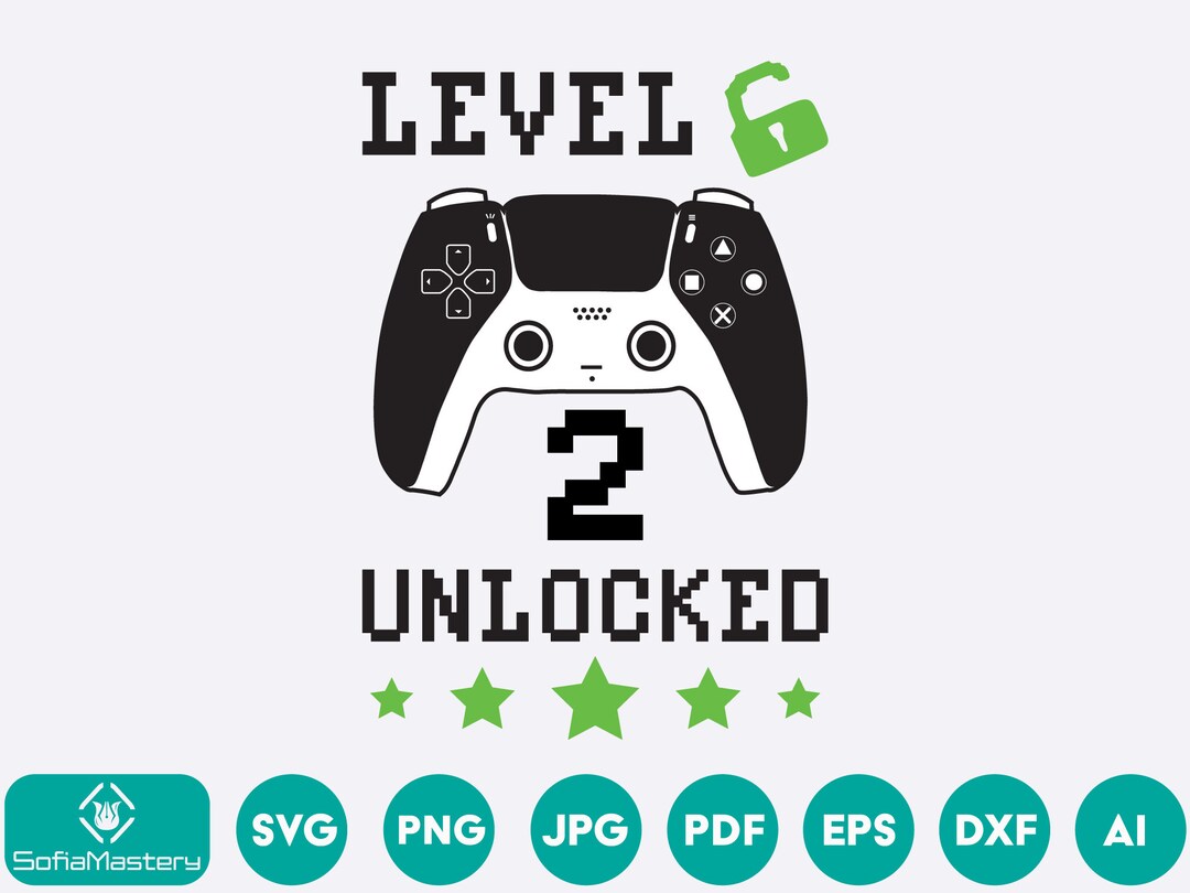 Level 2 Unlocked Svg, 2nd Svg, Gamer Svg, Video Game Birthday Svg ...
