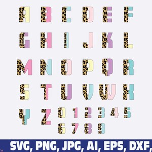 Half Leopard Font Svg Leopard Cheetah Half Print Font Letters - Etsy