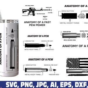 Bullet Anatomy Tumbler Svg Png, for 20oz, Anatomy of a Pew Svg, Anatomy ...