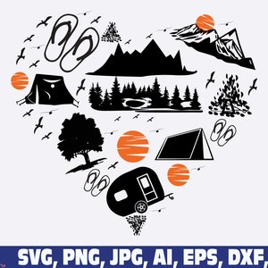Camping Heart Svg Png, Camping Svg, Heart Svg, Love to Camp, Camper ...