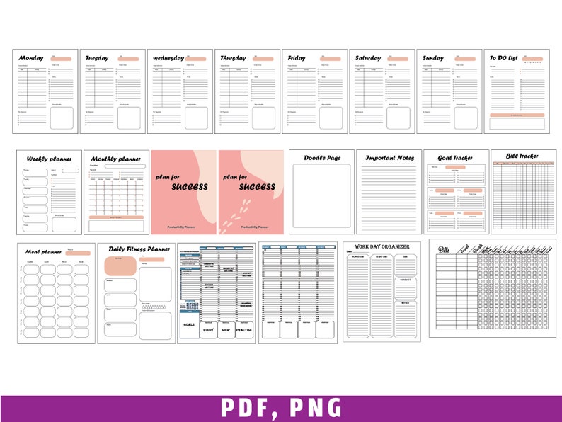 Printable Planner Planner Kits Printable Planner Bundle - Etsy