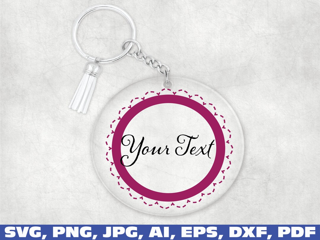 Keychain Svg Bundle Keychain Pattern SVG Circle Frame Svg - Etsy