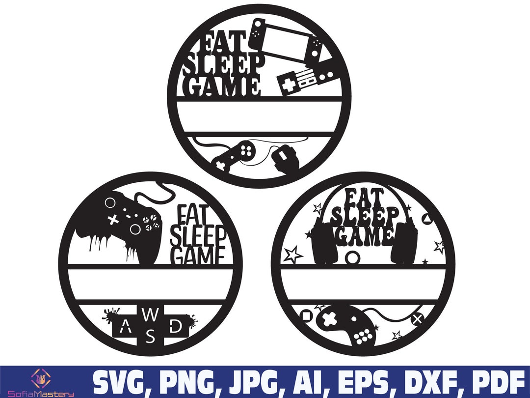 Gamer Name Frame Monogram Dxf Svg Png, Video Game Name Sign Svg, Gaming ...