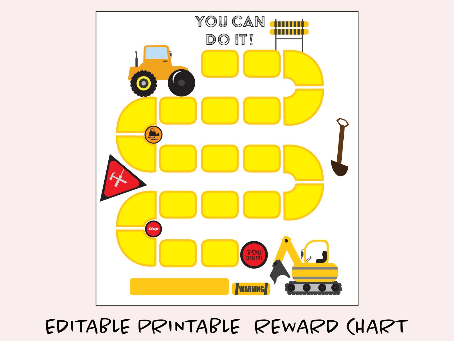 Editable Construction Reward Chart Printable Reward Chart - Etsy