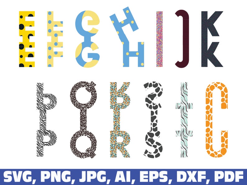 Alphabet Key Fob Letter SVG Letter Bag Tag Template Animal | Etsy