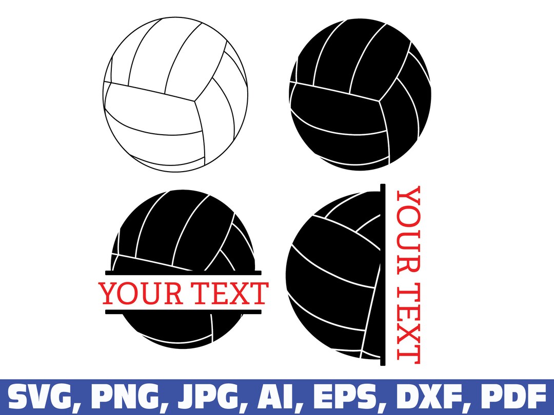 Volleyball SVG Volleyball Monogram Svg Volleyball Split Name - Etsy