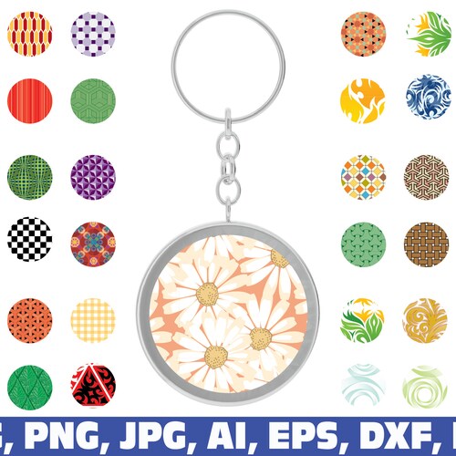 Keychain Svg Bundle Circle Patterns Svg Key Ring Pattern - Etsy