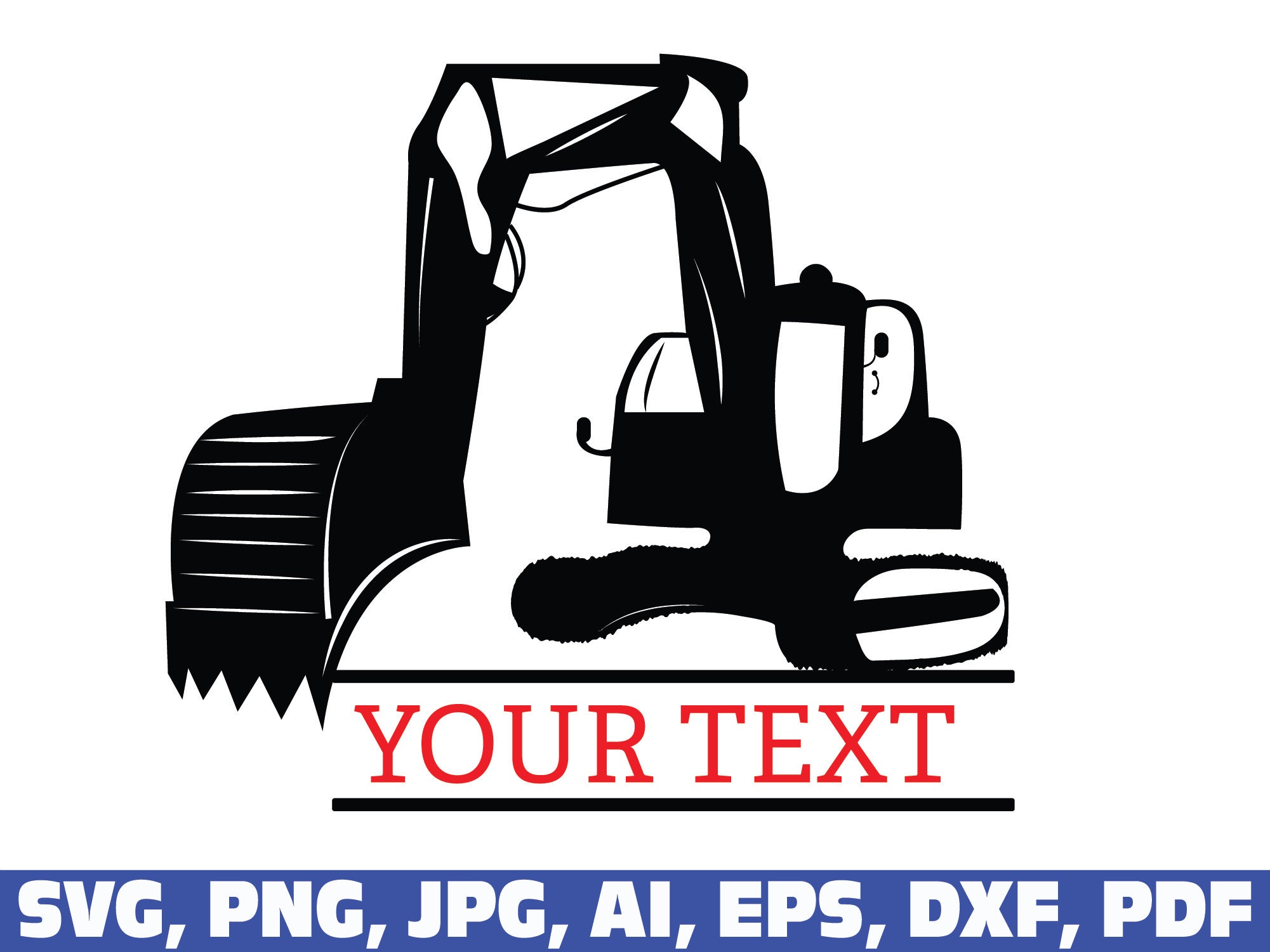 Excavator Svg Excavator Monogram Svg Digger Svg | Etsy