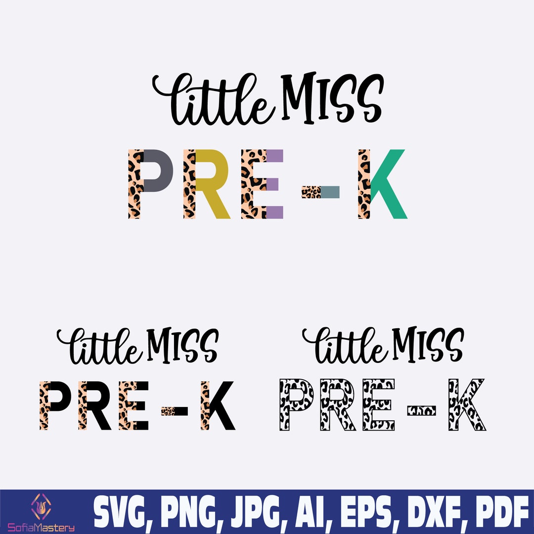 Little miss pre-k svg, Back To School Svg, half leopard little miss pre ...
