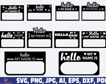 Hello My Name Svg - Etsy