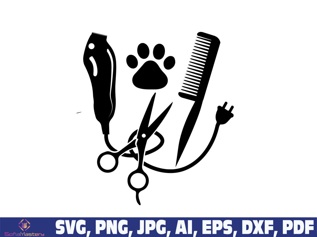 Dog Groomer Svg Png, Dog Grooming Hair Dryer Heart SVG, Dog Grooming ...