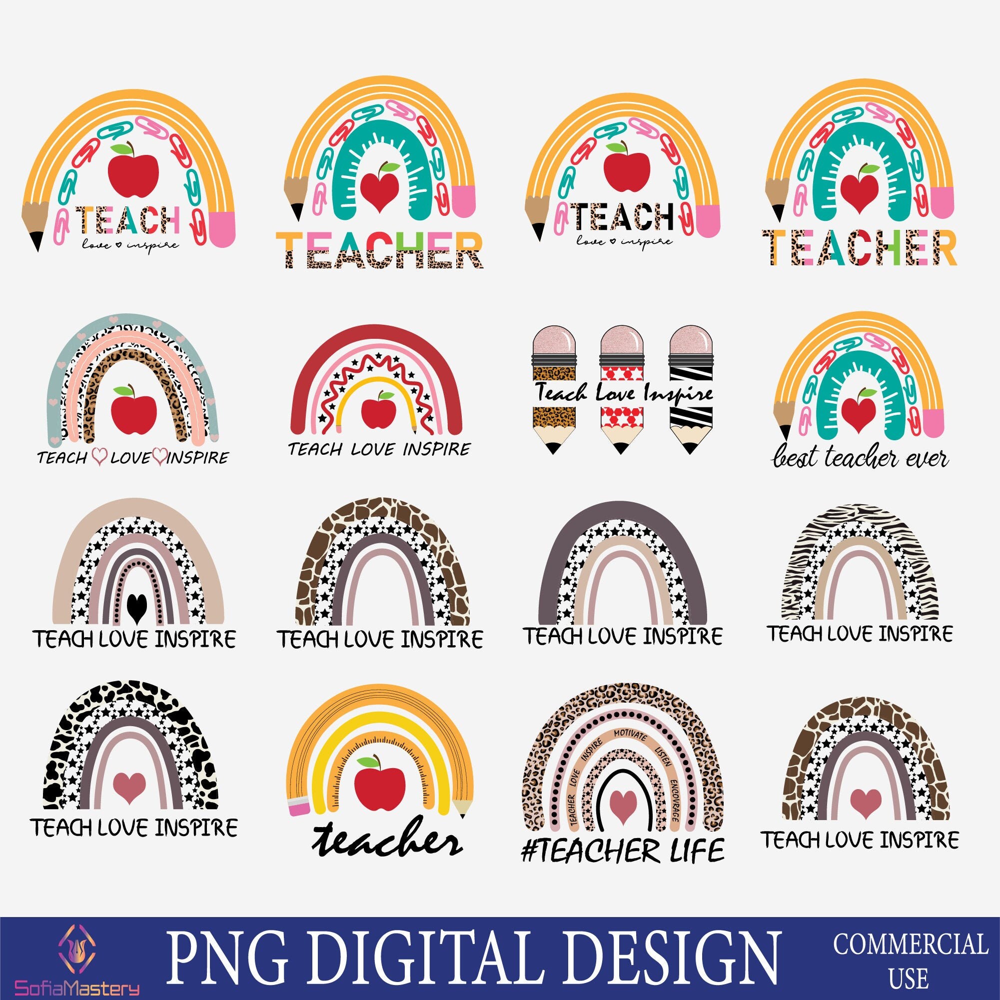 Teacher rainbow png SVG teacher png svg rainbow png svg | Etsy
