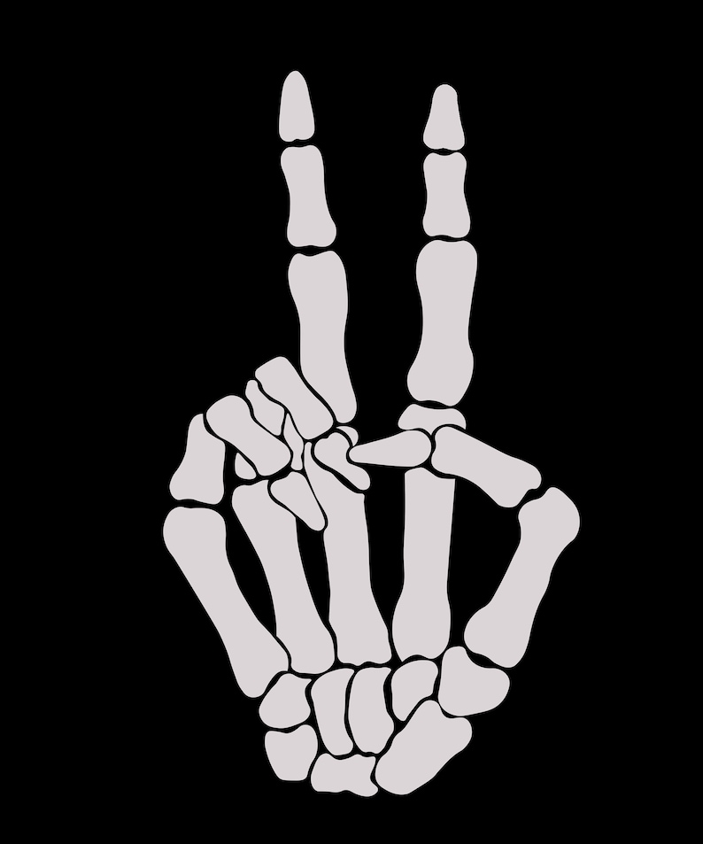 Skeleton Peace Sign Svg Skeleton Peace Hand Svg American - Etsy