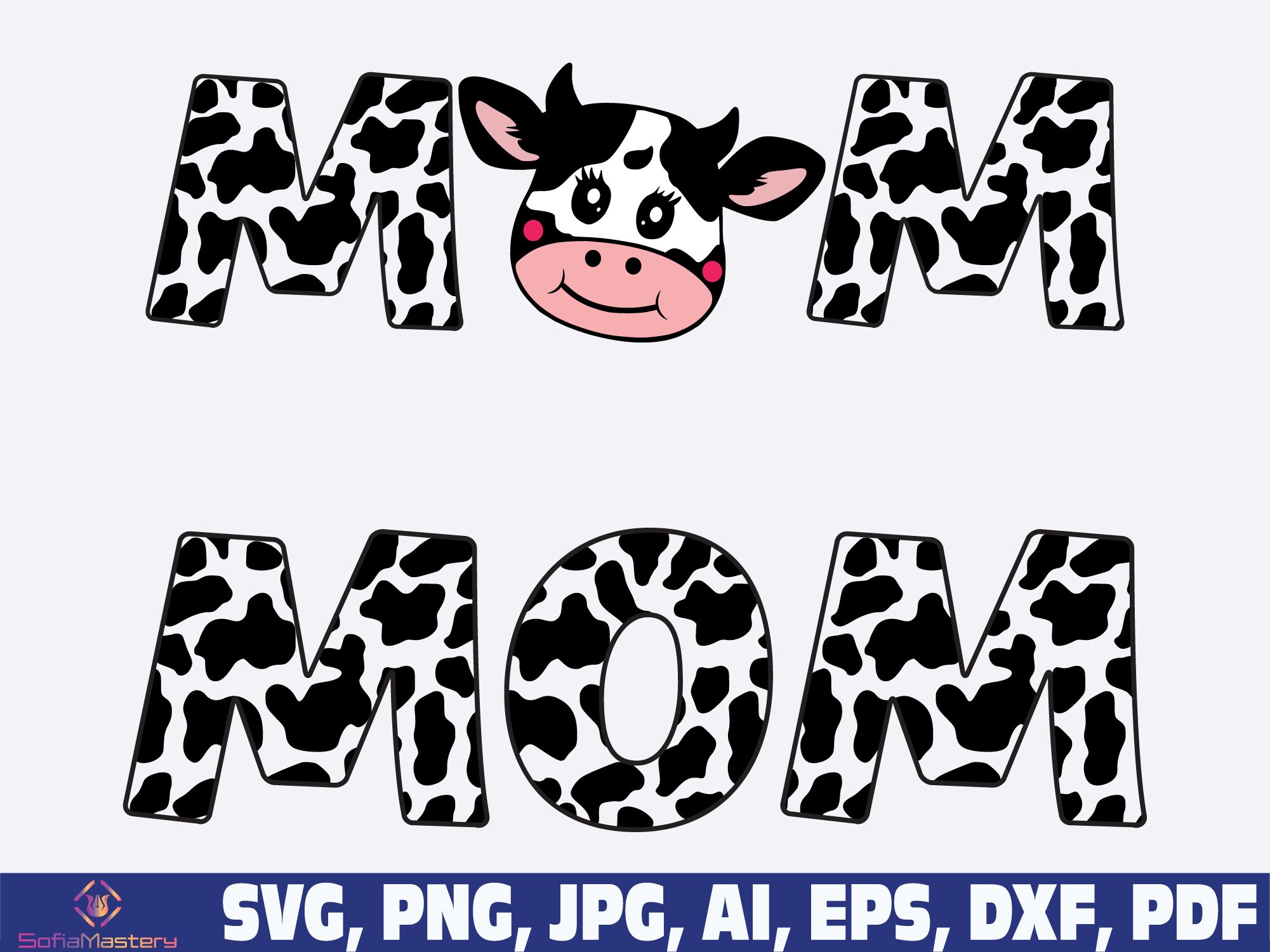 Cow Family Svg Png Cow Print Svg Png Cow Dad Brother Sister | Etsy Canada