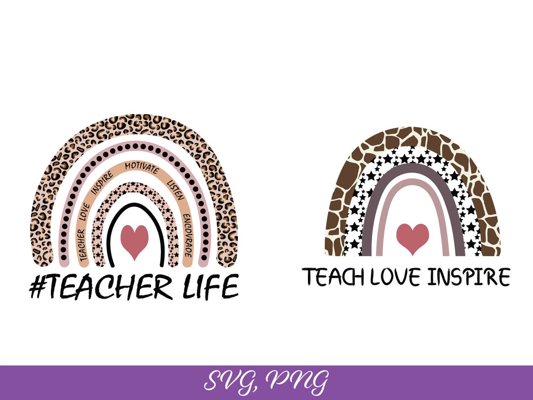 Teacher Rainbow Png SVG, Teacher Png Svg, Rainbow Png Svg, Teacher Life ...