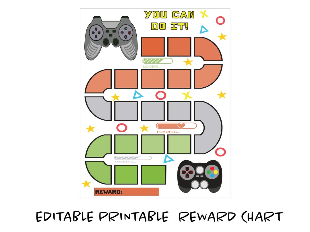 Editable Video Games Reward Chart, Printable Reward Chart, Chore Chart ...