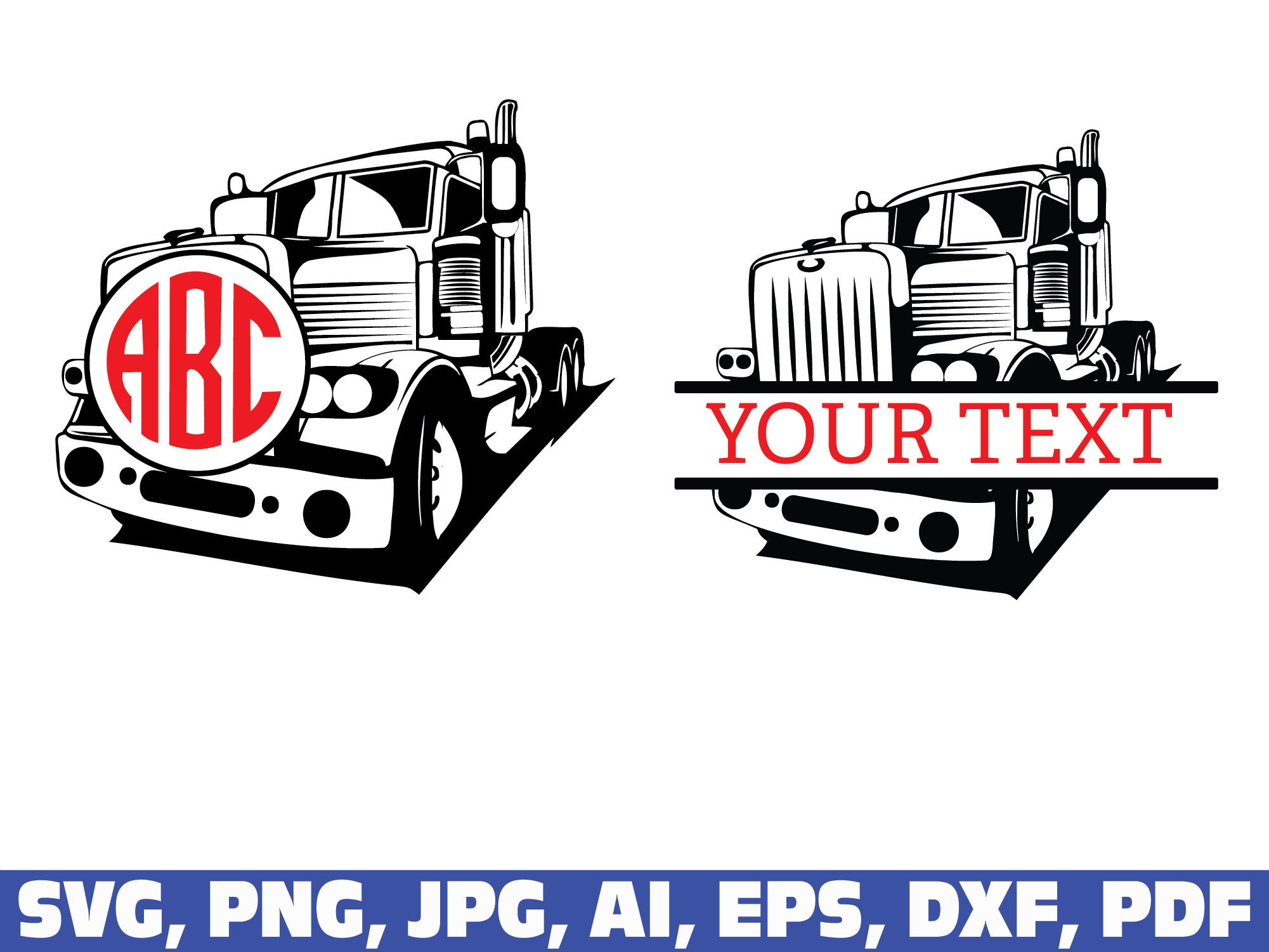 Semi Truck Svg Semi Truck Monogram Svg Truck Driver Svg - Etsy Canada