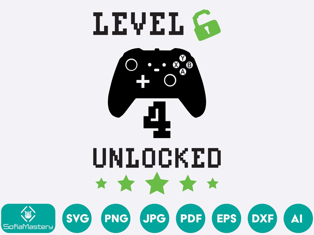 Level 4 Unlocked Svg 4th Svg Gamer Svg Video Game Birthday - Etsy