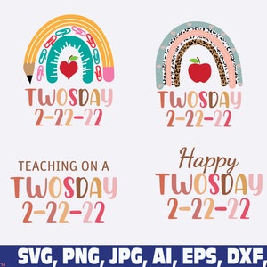 Twosday Svg Png Teaching on a Tuesday Svg Png Happy Twosday - Etsy