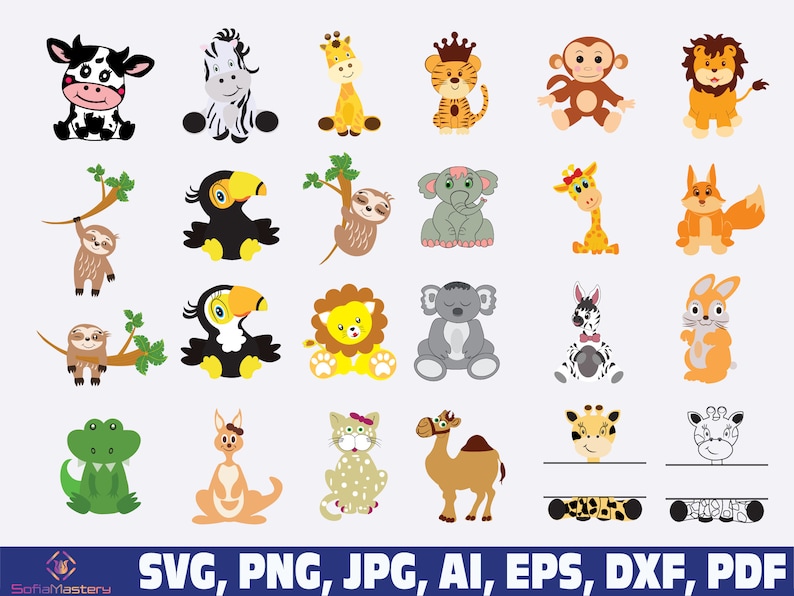 Cute Animals Svg Baby Animals Svg Baby Dinosaur Svg Safari - Etsy