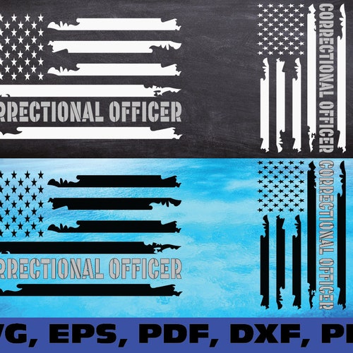 Correctional Officer Flag Cuffs Thin Silver Line Flag Etsy