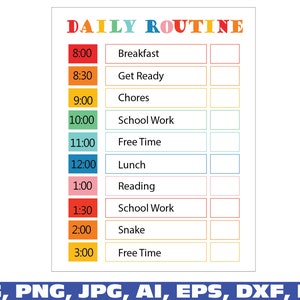 Daily Routine Chore Chart for Kids Kids Chore Chart Routine - Etsy