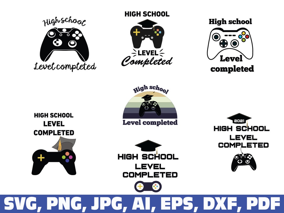 High School Level Complete Svg Gamer Graduation Svg - Etsy