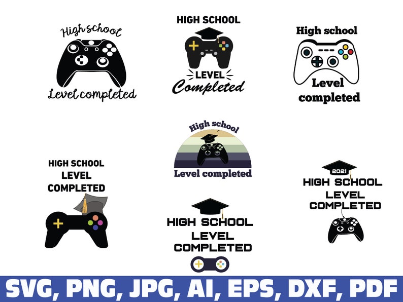 High School Level Complete Svg Gamer Graduation Svg - Etsy