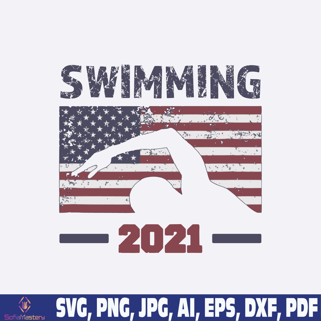 Swimming Flag Svg Swimming Svg Usa Sports 2021 Svg USA - Etsy