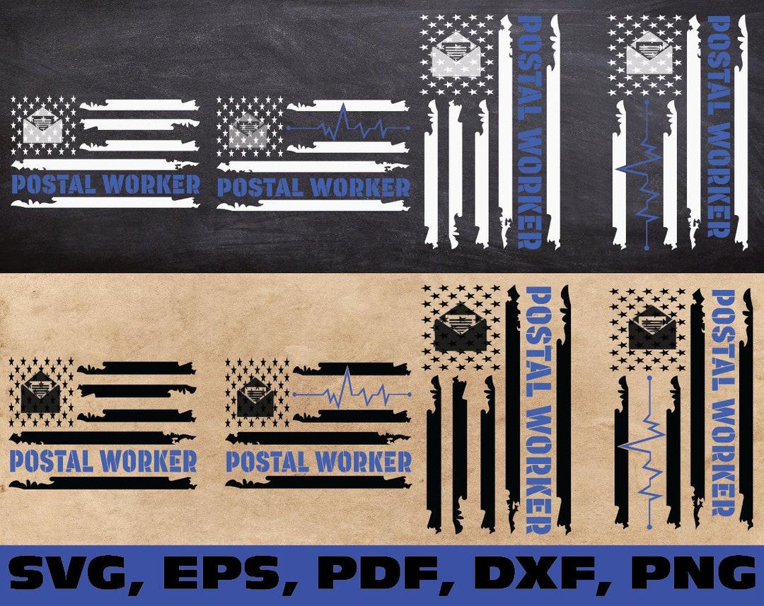 Postal Worker Flag Svg, Postal Worker SVG, American Flag Postal Worker ...
