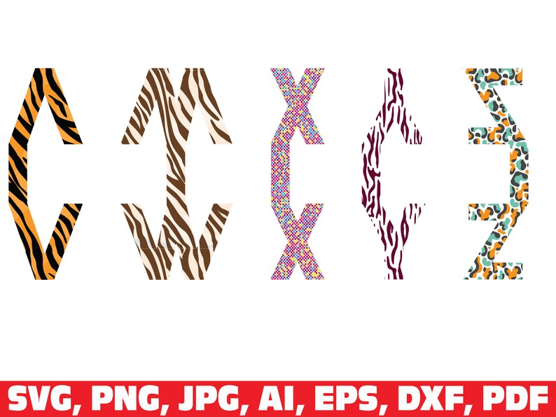 Alphabet Key Fob Letter SVG Letter Bag Tag Template Animal | Etsy