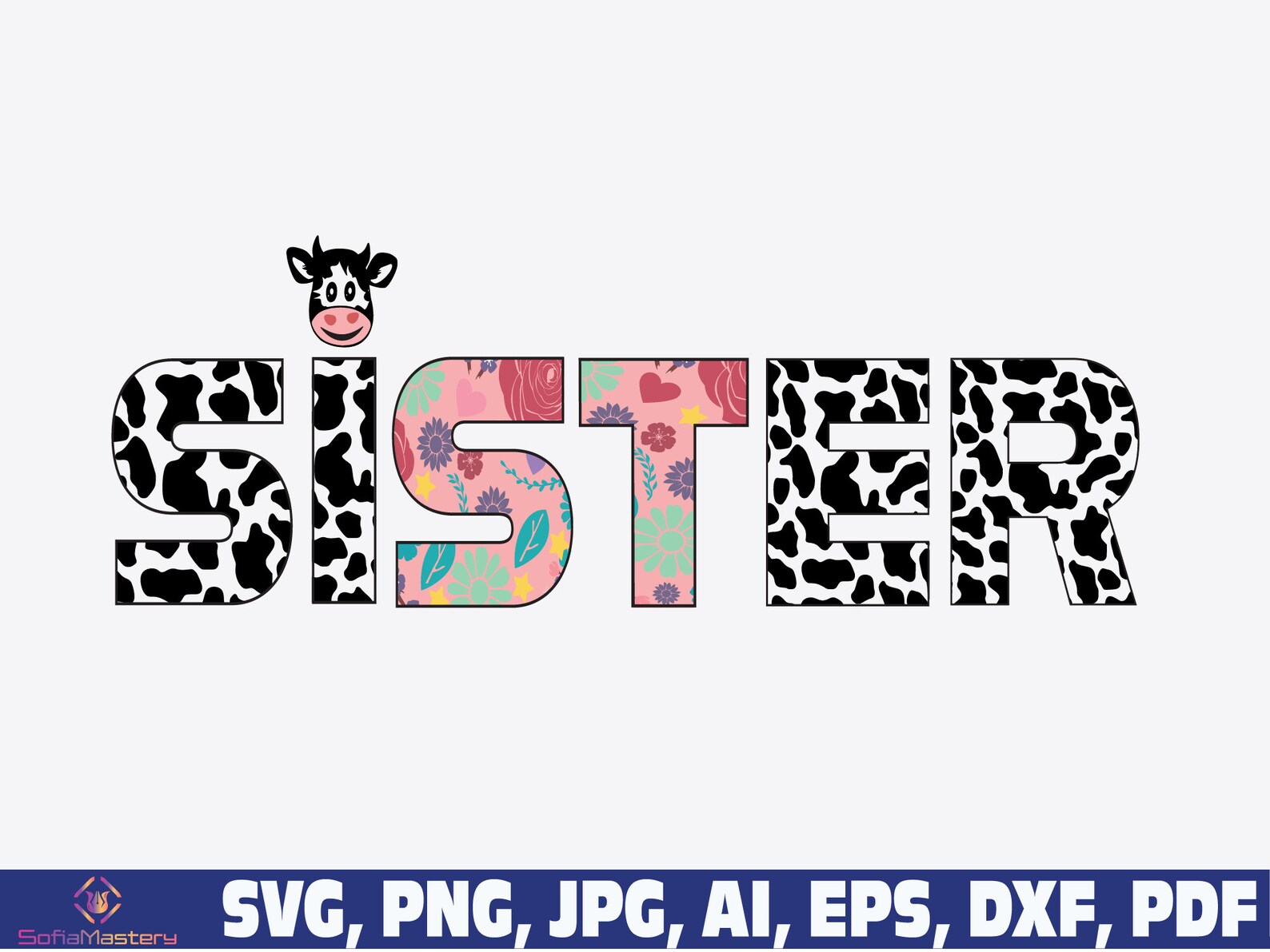 Cow Family Svg Png Cow Print Svg Png Cow Dad Brother Sister - Etsy