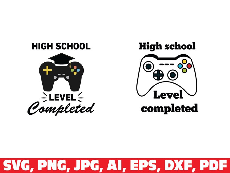 High School Level Complete Svg Gamer Graduation Svg - Etsy