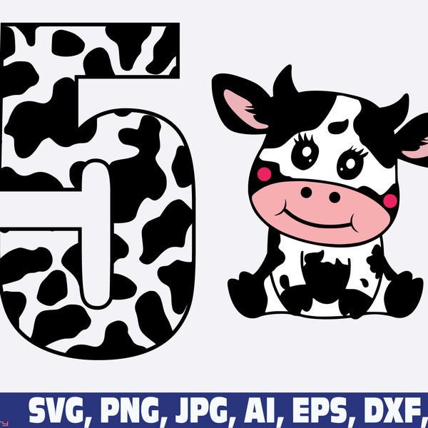 Cow Print Number - Etsy