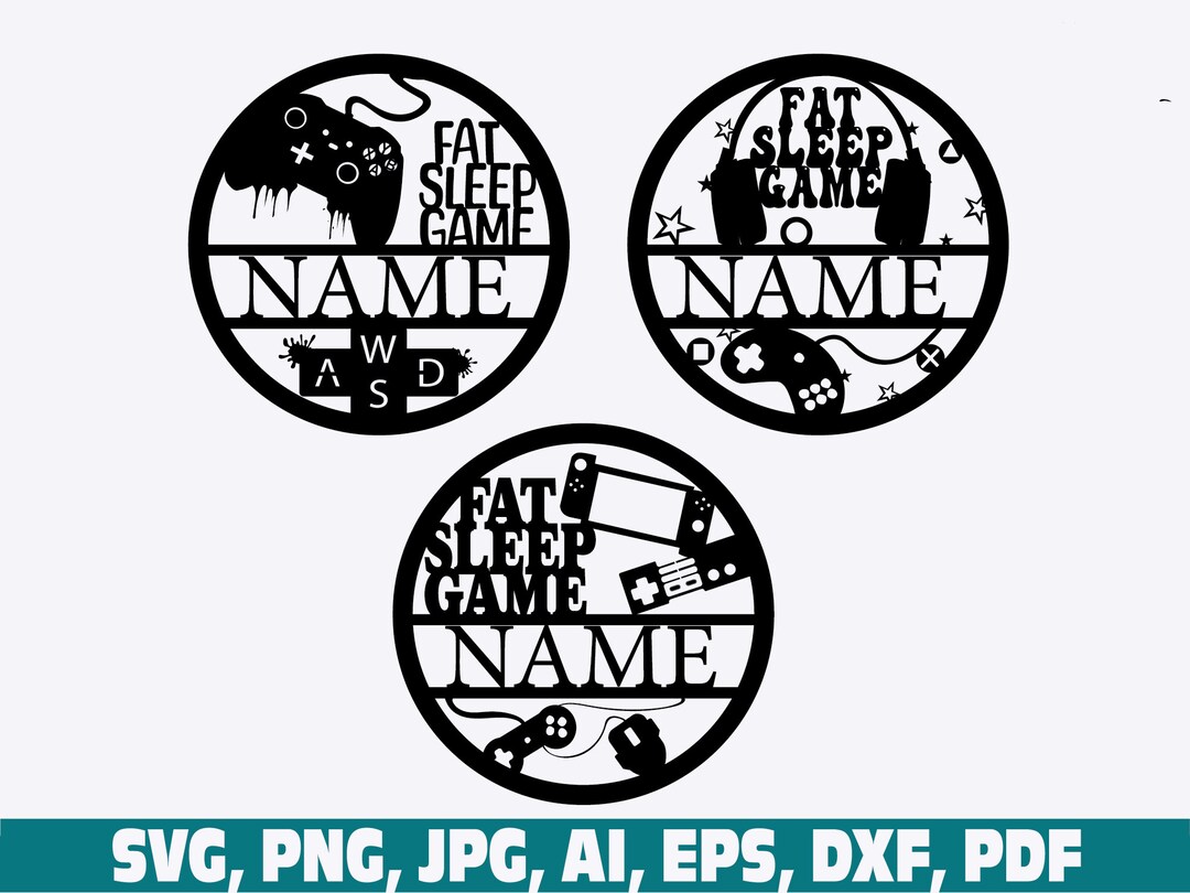 Gamer Name Frame Monogram Dxf Svg Png Video Game Name Sign - Etsy