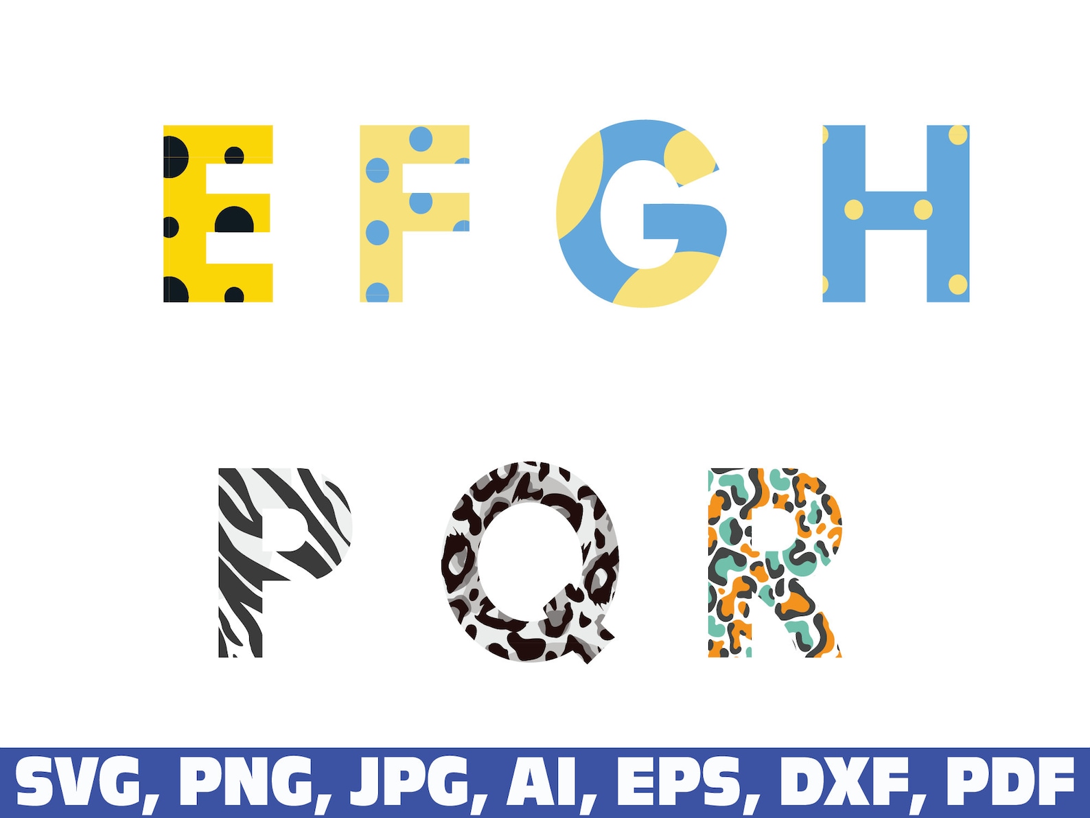 Animal Pattern Monogram Svg Split Monogram Alphabet SVG - Etsy