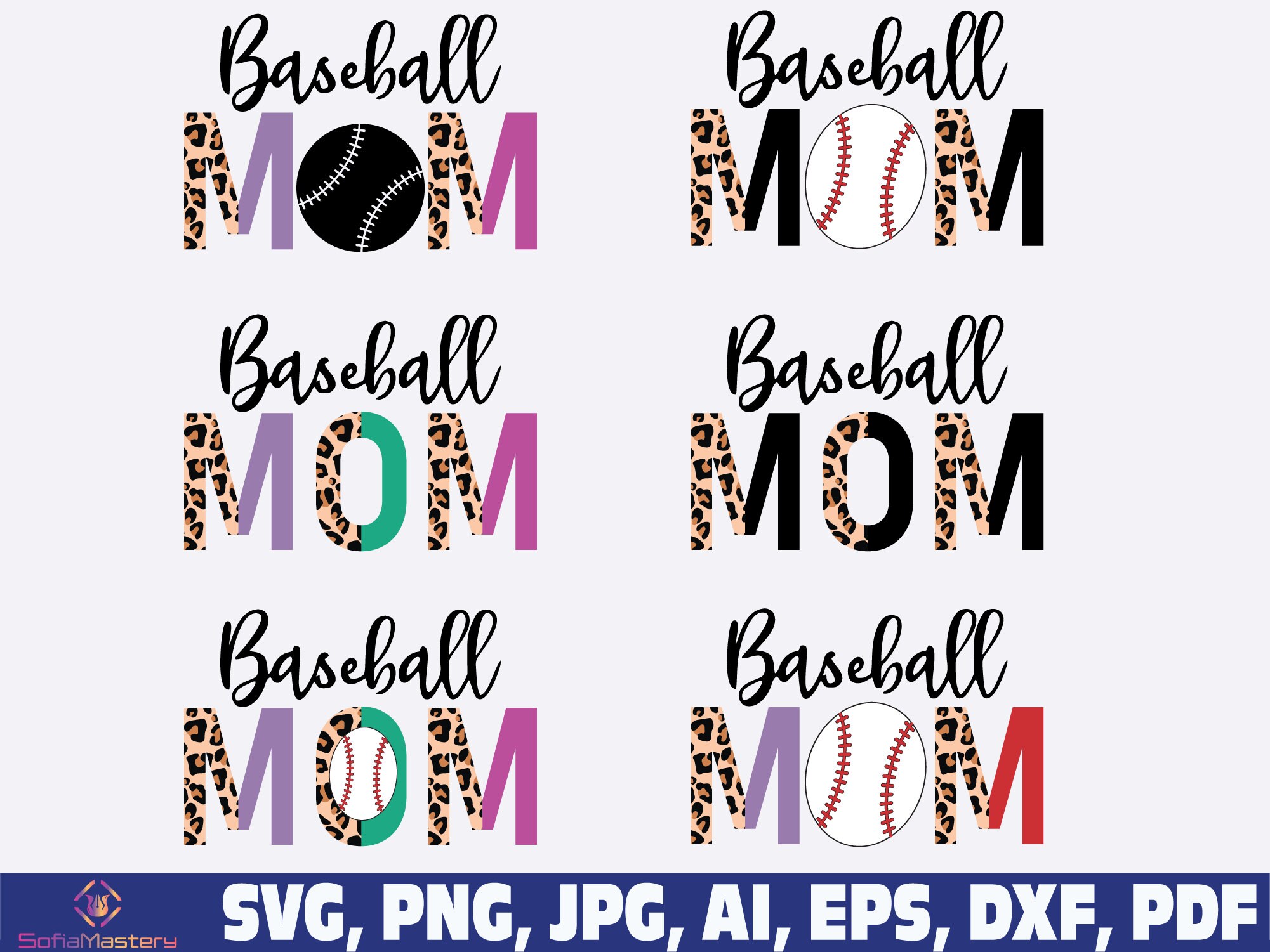 Clip Art & Image Files Png Silhouette Dxf Leopard Softball Mom Svg Jpg ...