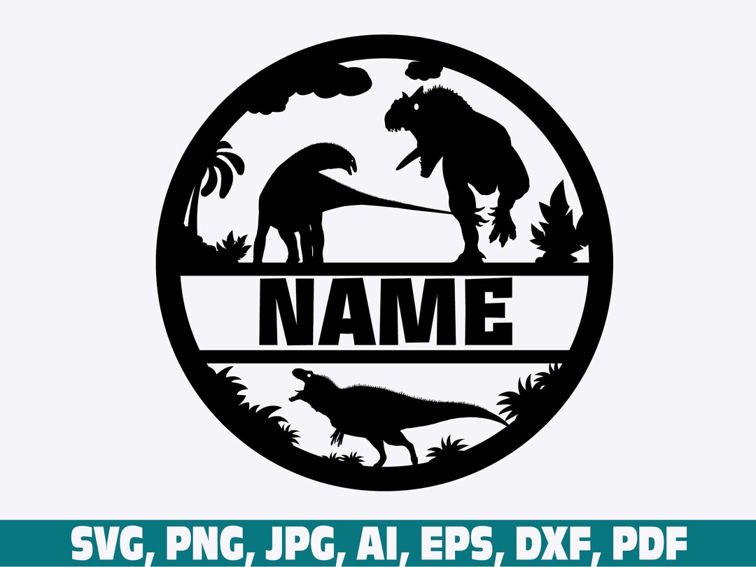 T-rex Dinosaur Name Signs DXF Files SVG Files Welcome - Etsy