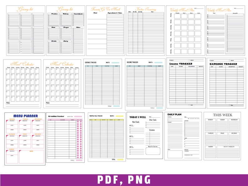 Printable Planner Planner Kits Printable Planner Bundle - Etsy