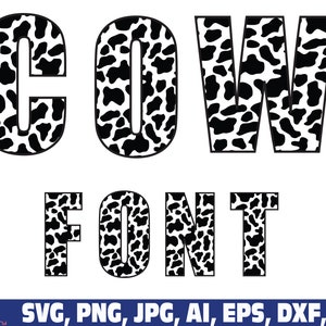 Cow Print Font Svg Cow Pattern Half Print Font Letters - Etsy Australia